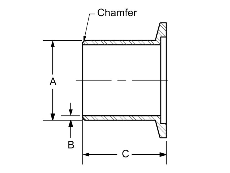 100310201 ISO-KF Weld Stub Flange