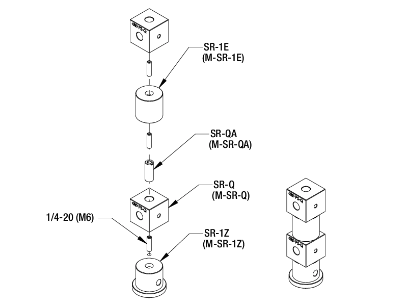Optical Pedestal Cubes